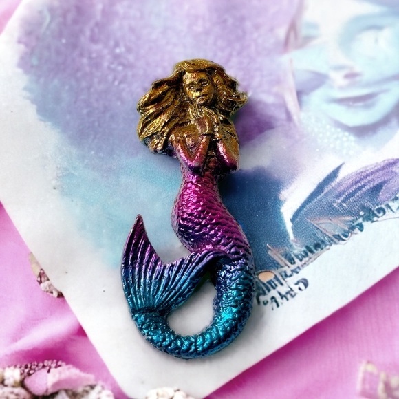 Healing Stones And Crystals | Accents | Rainbow Bismuth Carved Mermaid ...